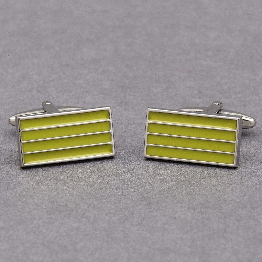 Yellow Cufflinks | Citron Cufflinks | Modern Cufflinks For Men UK