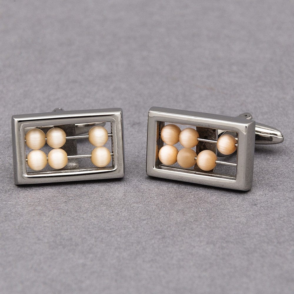 Cream Abacus Cufflinks | Cream wedding Cufflinks | Number Cufflinks