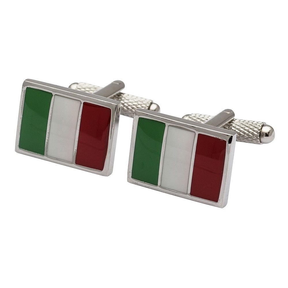Flag of Italy Cufflinks in designer cufflinks box