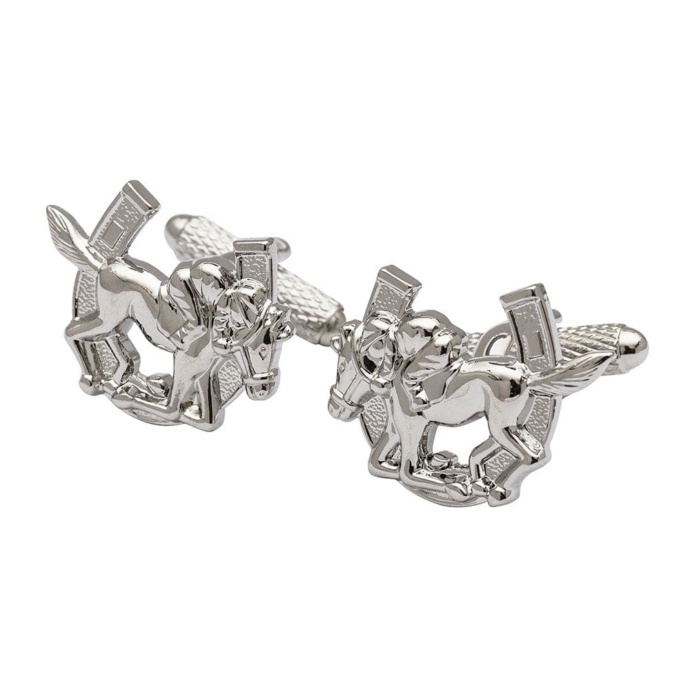 Horse and Jockey Horseshoe Cufflinks | Sports cufflinks