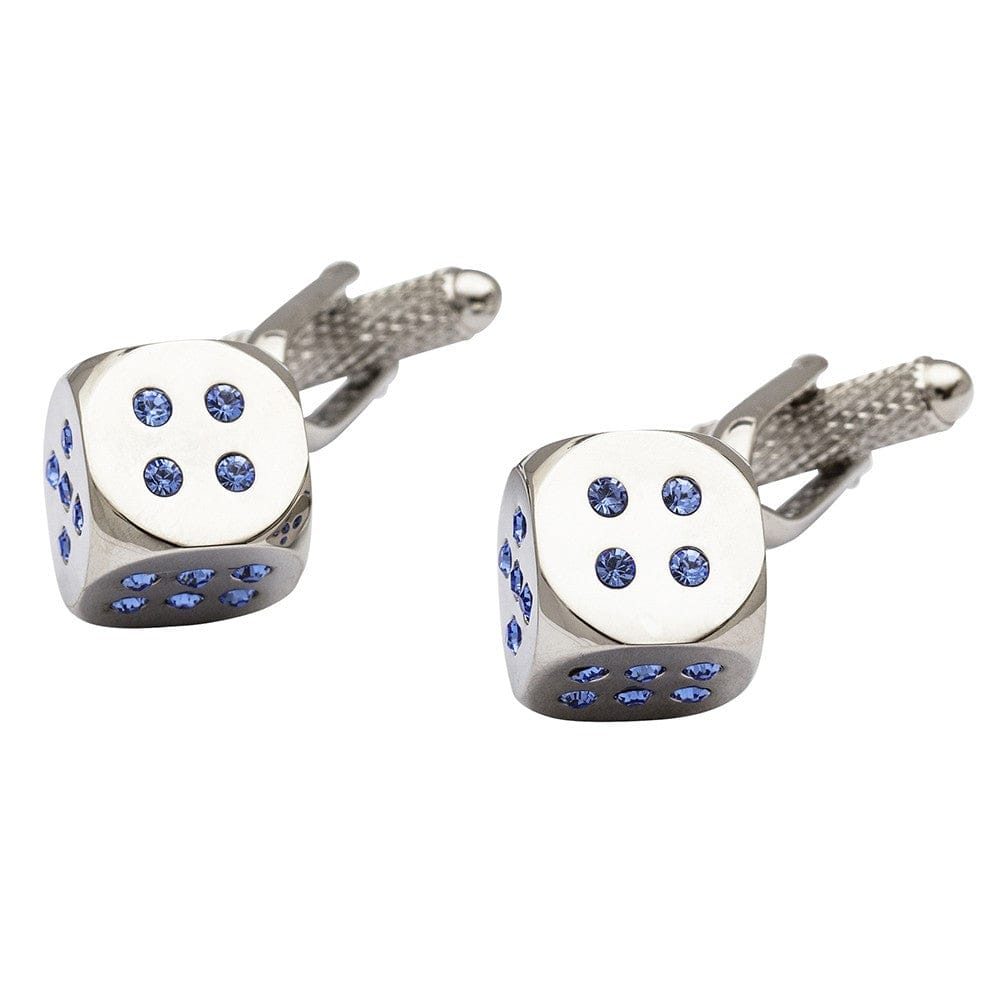 Lucky Dice Crystal Cufflinks UK | Swarovski Crystal Dice Cufflinks UK