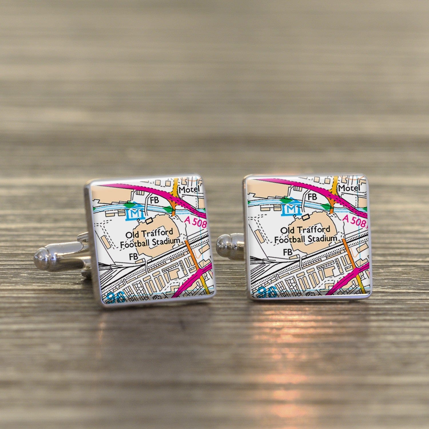 Manchester United Football Ground Cufflinks | Old Trafford Map Cufflinks