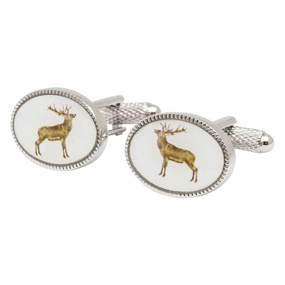 Oval Stag Cufflinks | Highland Cufflinks | Deer Cufflinks For Men UK