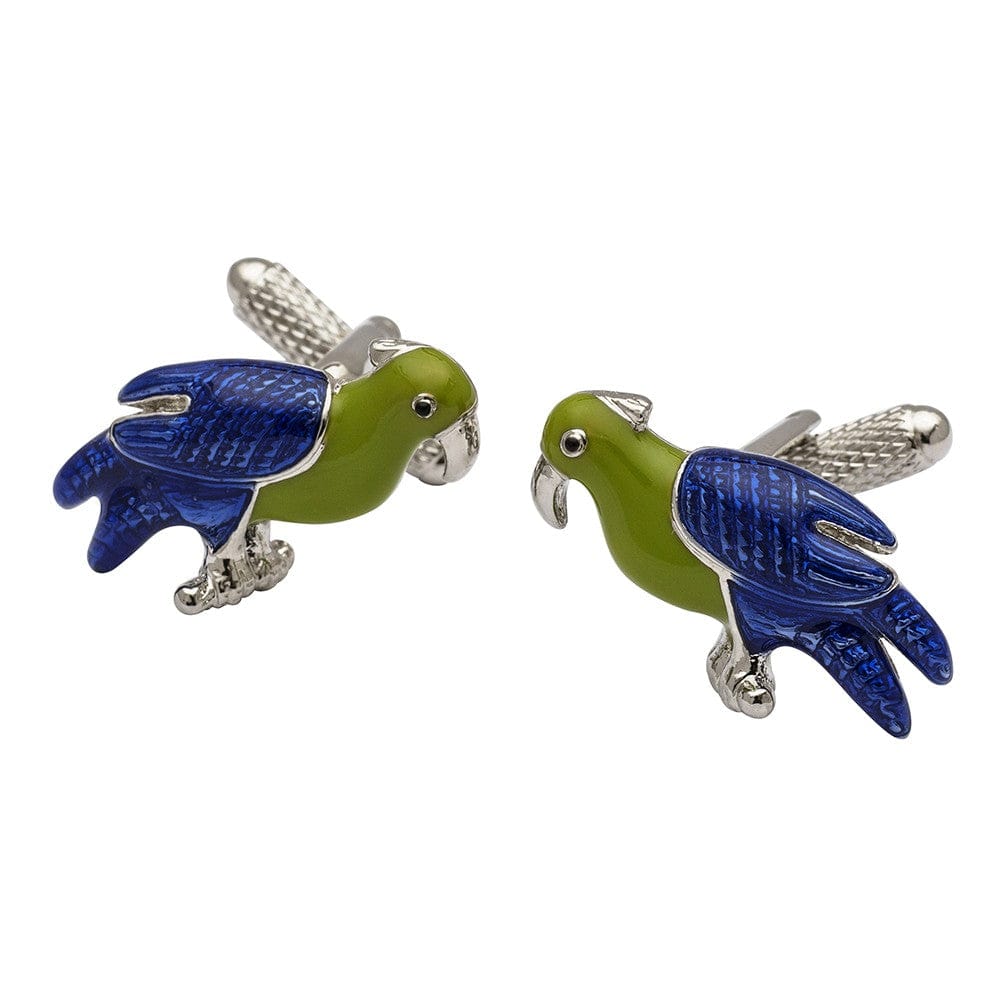 Bright Parrot Cufflinks | Exotic Bird Cufflinks | Fun Animal Cufflinks