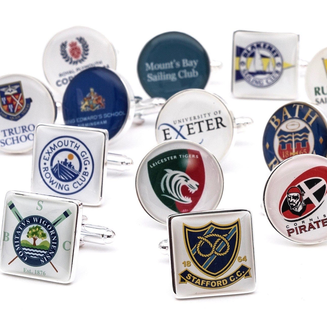Brand / Club Logo Cufflinks with Silver Finish (Square or Round)