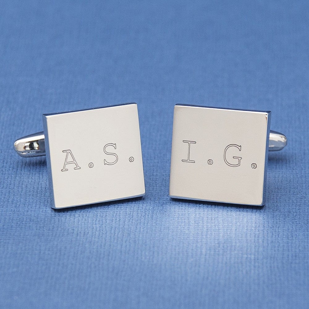 Contemporary Engraved Initial Cufflinks