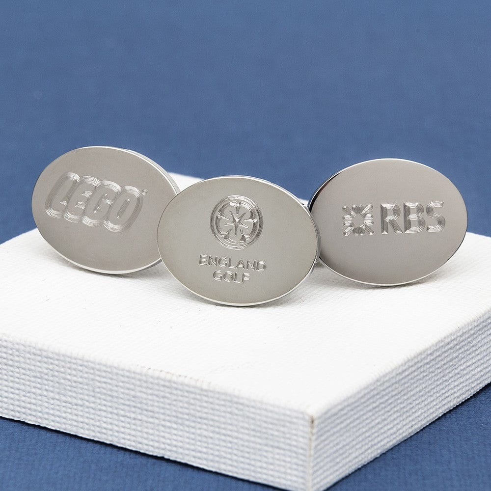Engraved Logo Cufflinks - Multiple Shape Options