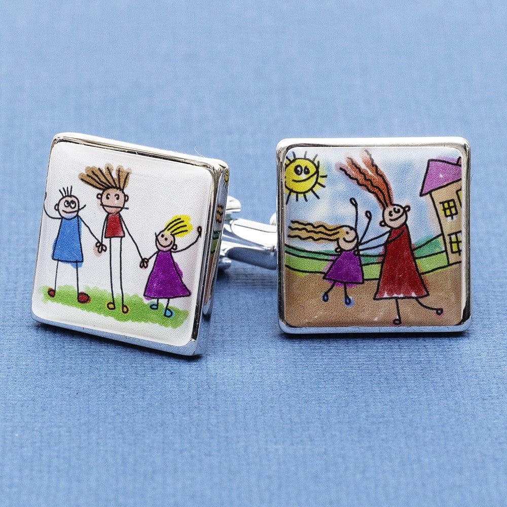 Personalised Child's Artwork Cufflinks - Your Childs Drawing on Cuffli