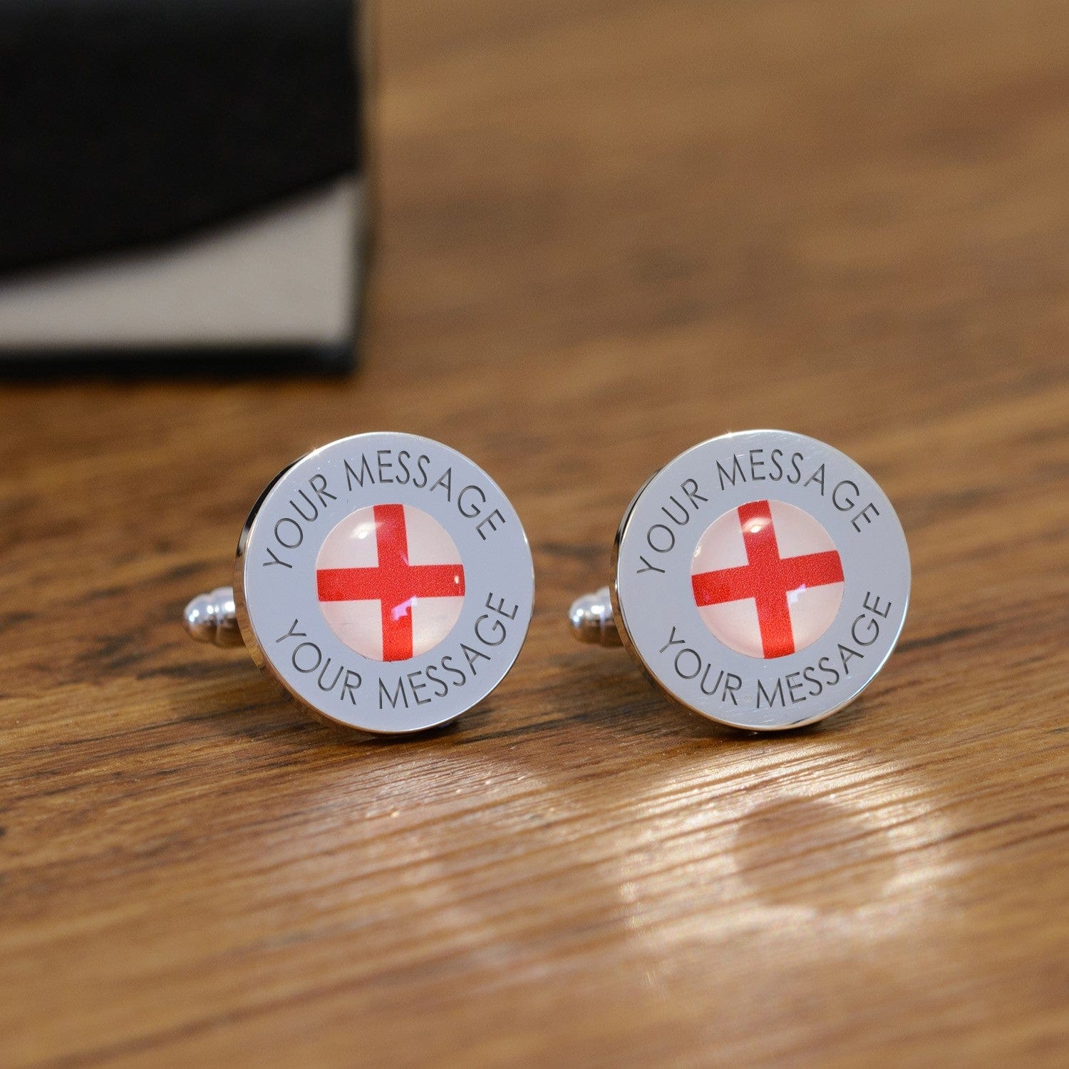 Personalised Engraved St George Cross Flag Cufflinks