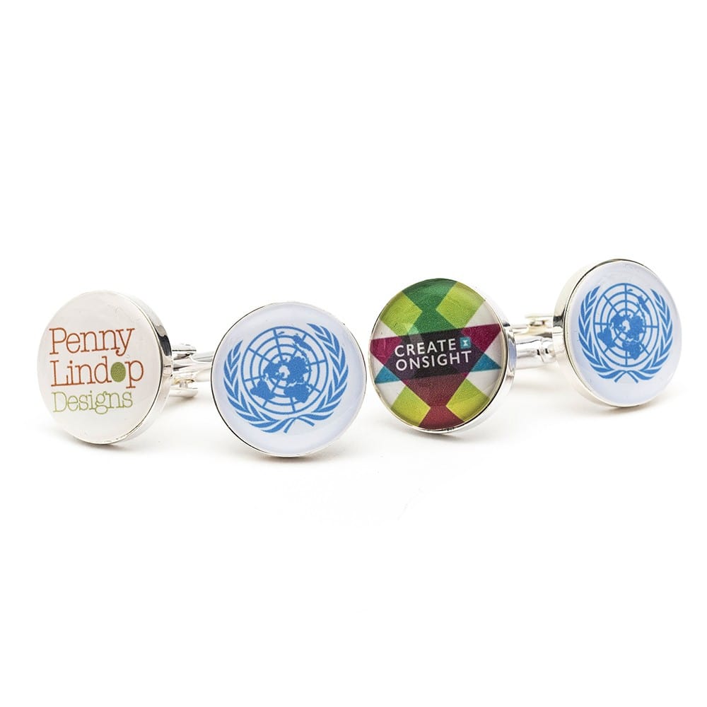 Round Custom Logo Cufflinks - Brand Logo Cufflinks