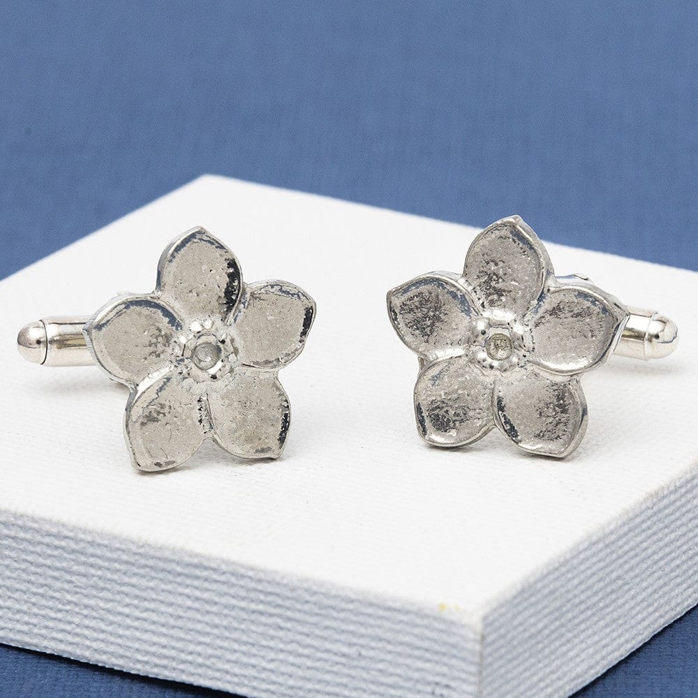 Pewter Forget Me not Cufflinks | Flower Cufflinks | Wedding cufflinks