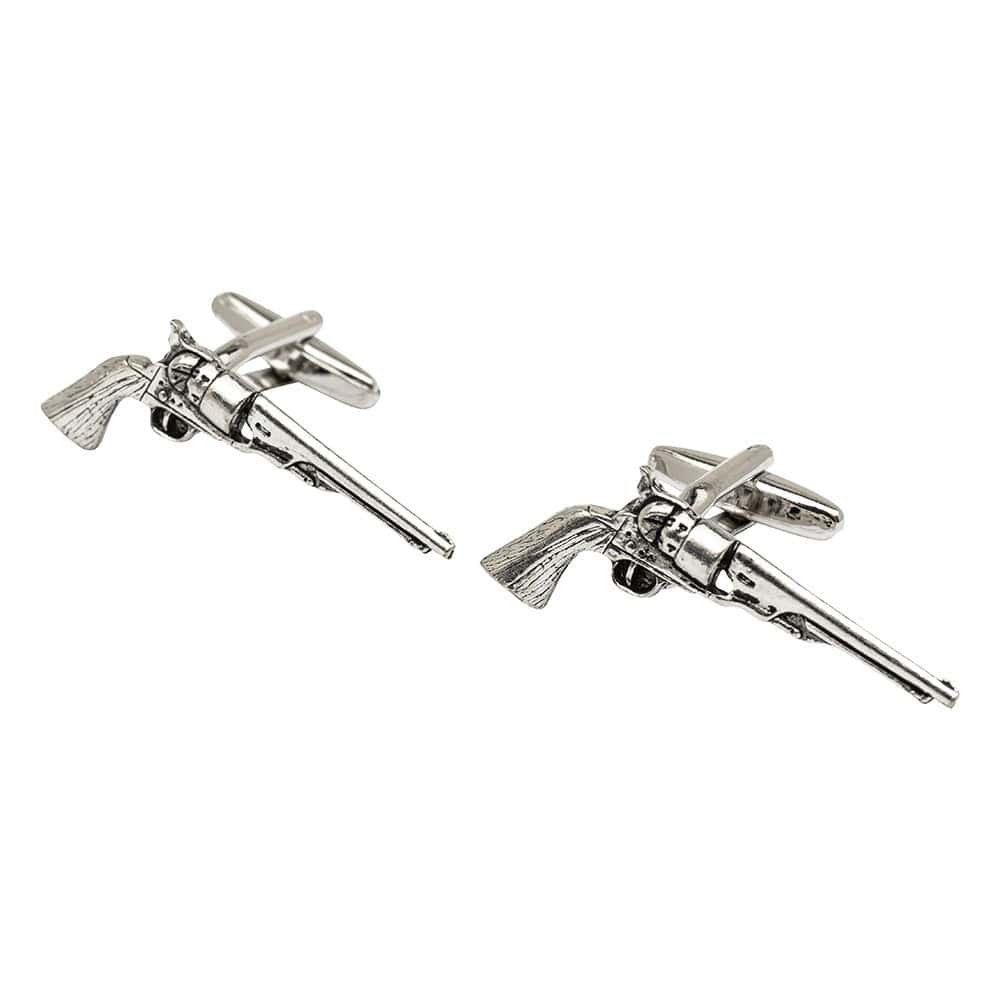 Quality Pewter Gun Pistol Cufflinks | UK Crafted Shooting Cufflinks