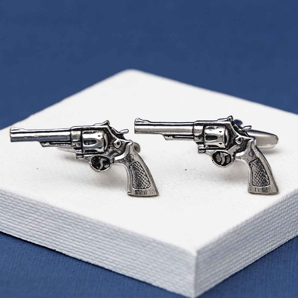 Pewter Pistol Cufflinks | Gun Cufflinks | Shooting Cufflinks For Men UK