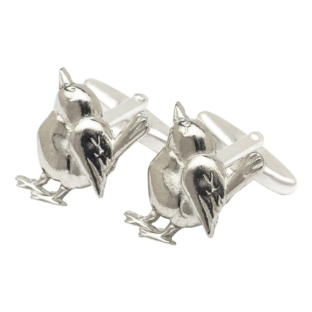 Pewter Wren Bird Cufflinks | Animal Cufflinks | Bird Watchers Cufflinks