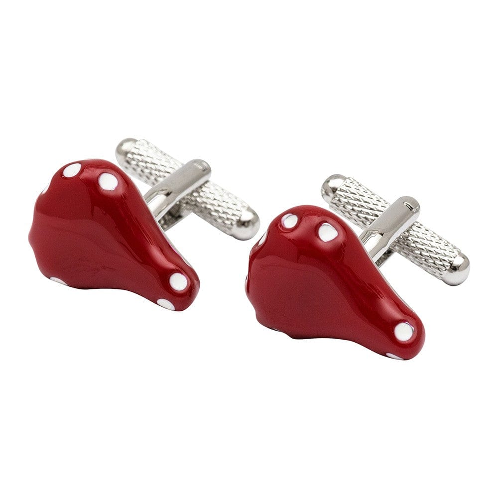 Red Bike Saddle Cufflinks | Cufflinks For Cyclists | Bicycle Cufflinks