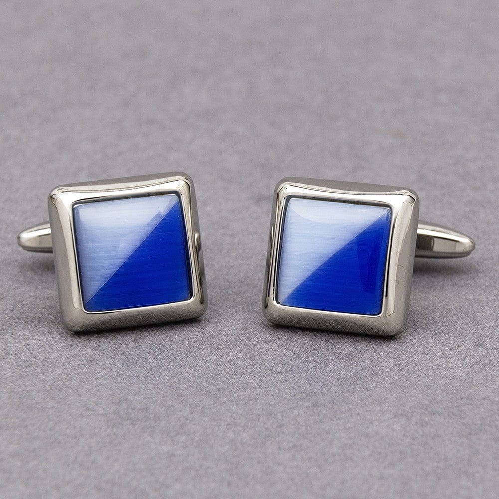 Blue Cufflinks | Modern Blue Cufflinks | Blue Wedding Cufflinks