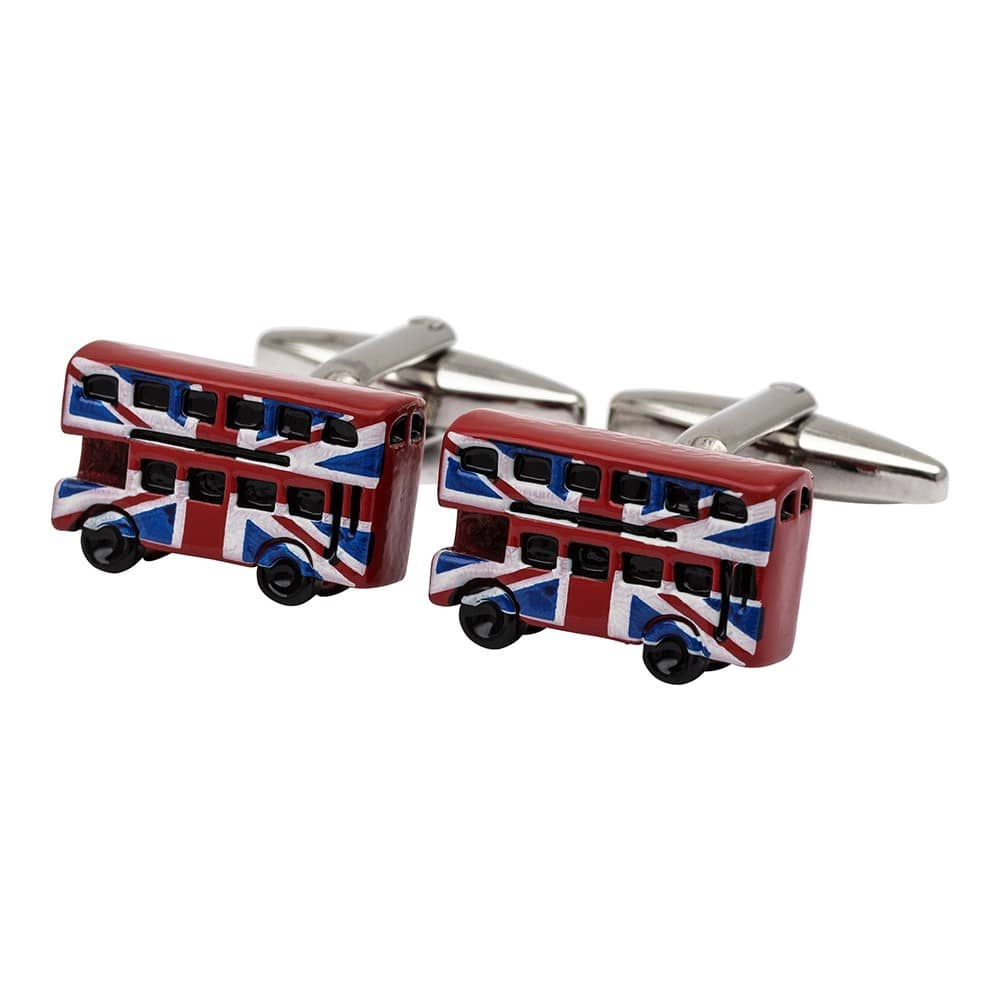 Union Jack London Bus Cufflinks | Cool Double Decker Bus Cufflinks
