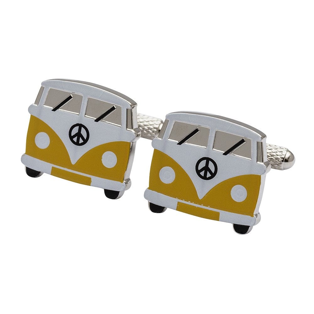 Yellow Campervan Cufflinks | VW Camper Van Cufflinks | Camper Cufflinks