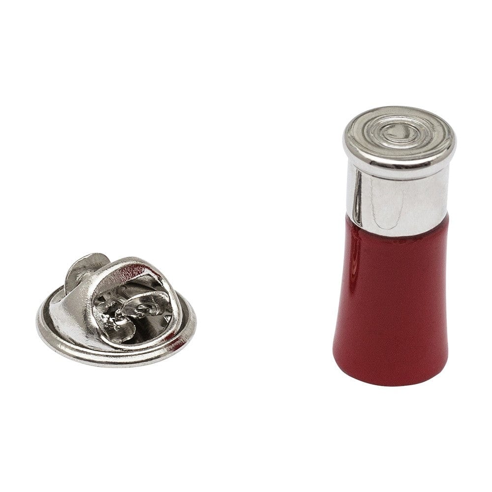 Red Shotgun Cartridge Lapel Badge | Shooting Lapel Pin | Cartridge Pin