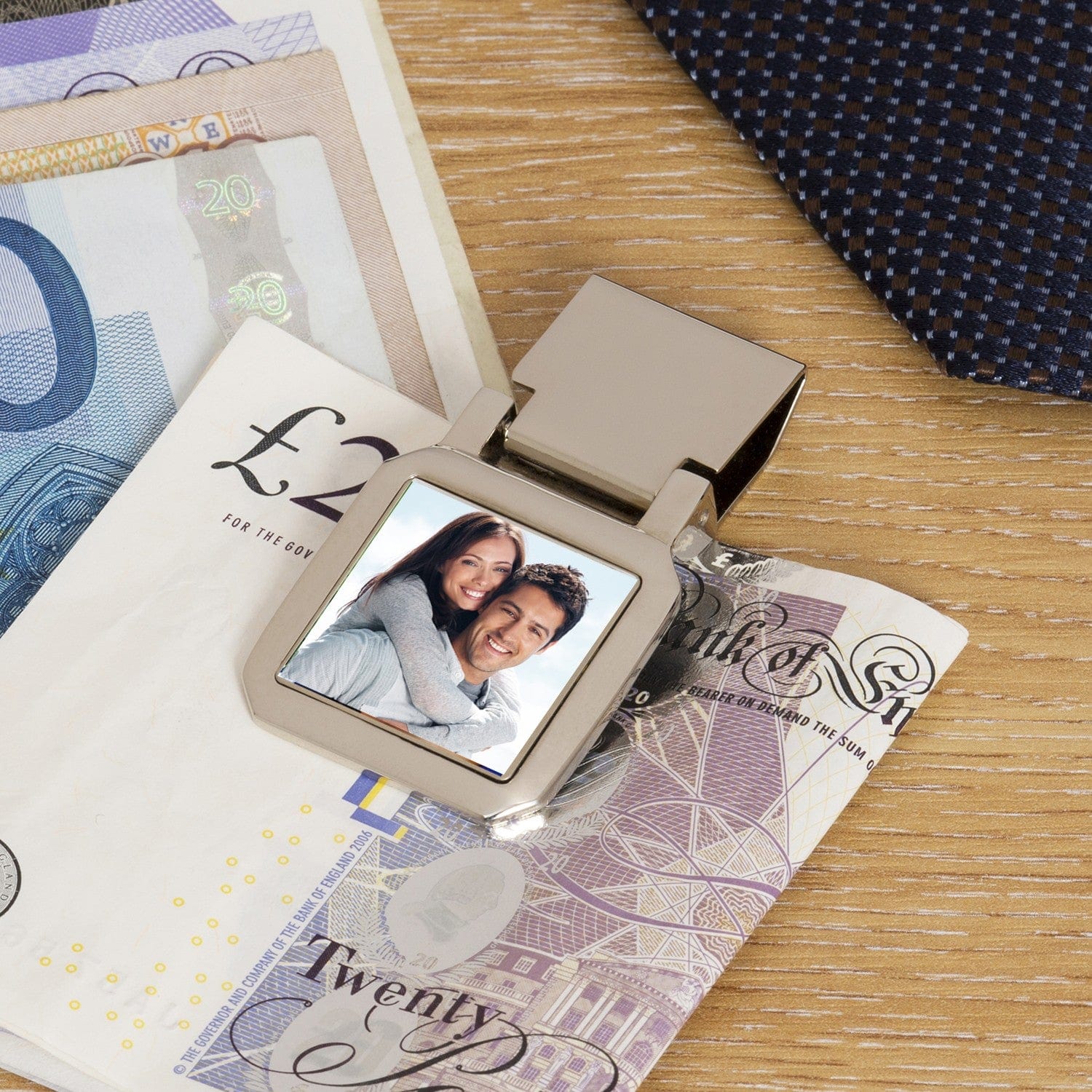 Personalised Silver Plated Photo Money Clip