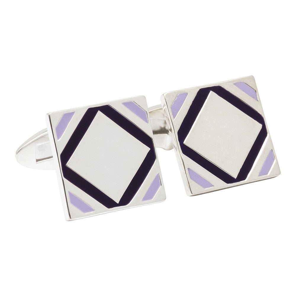 Designer Sterling Silver Cufflinks from fredbennett - With Purple enamel