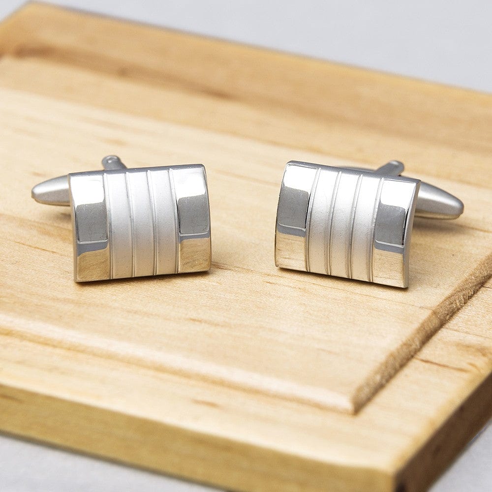 Modern Silver Cufflinks | Curved Cufflinks | Arched Silver Cufflinks