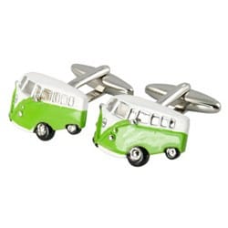 Green Campervan Cufflinks | VW Camper Van Cufflinks | Camper Cufflinks