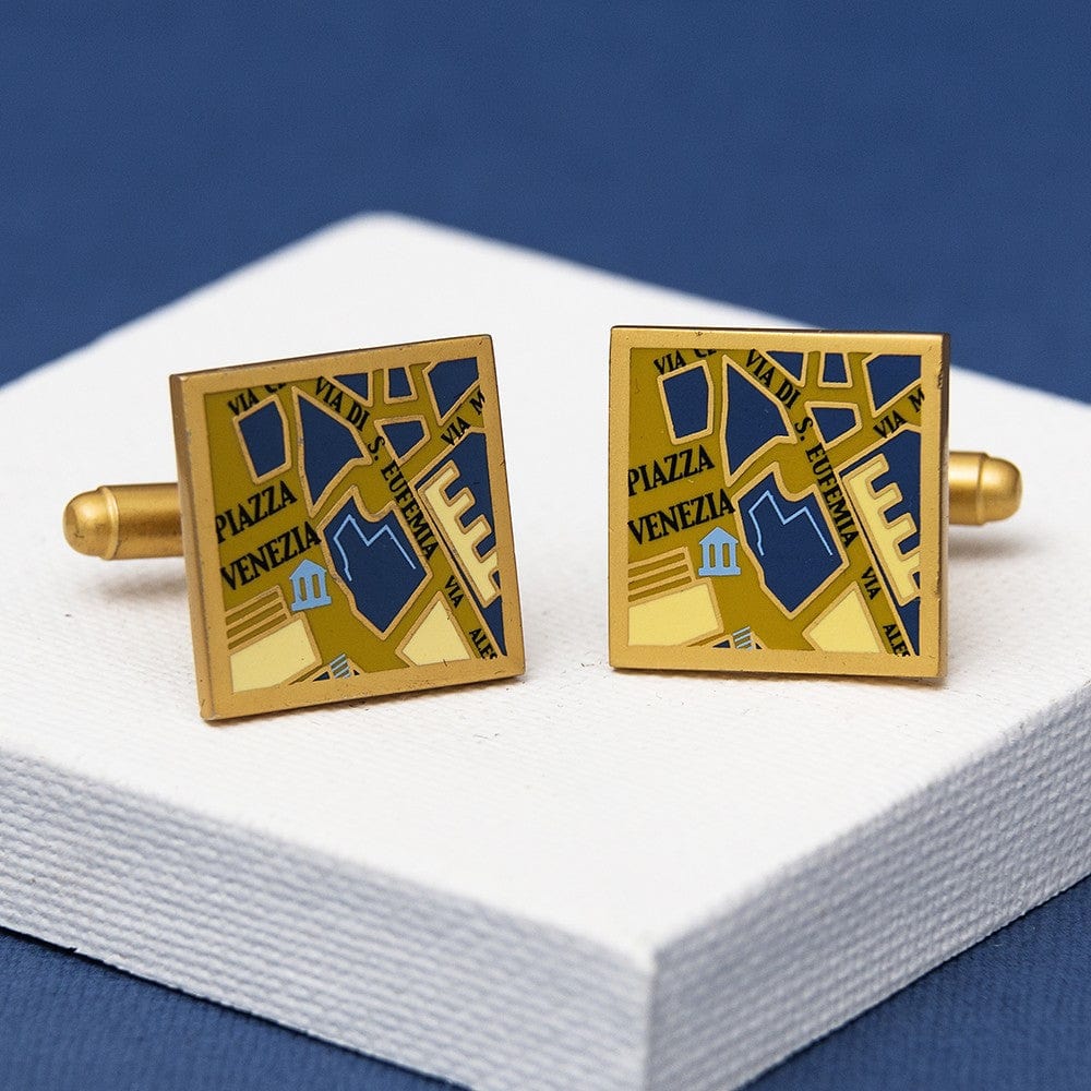 Rome Map Cufflinks | Famous landmark cufflinks | Italy Cufflinks