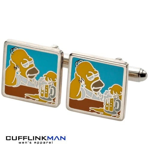 Simpsons Homer Relaxing with Beer Cufflinks