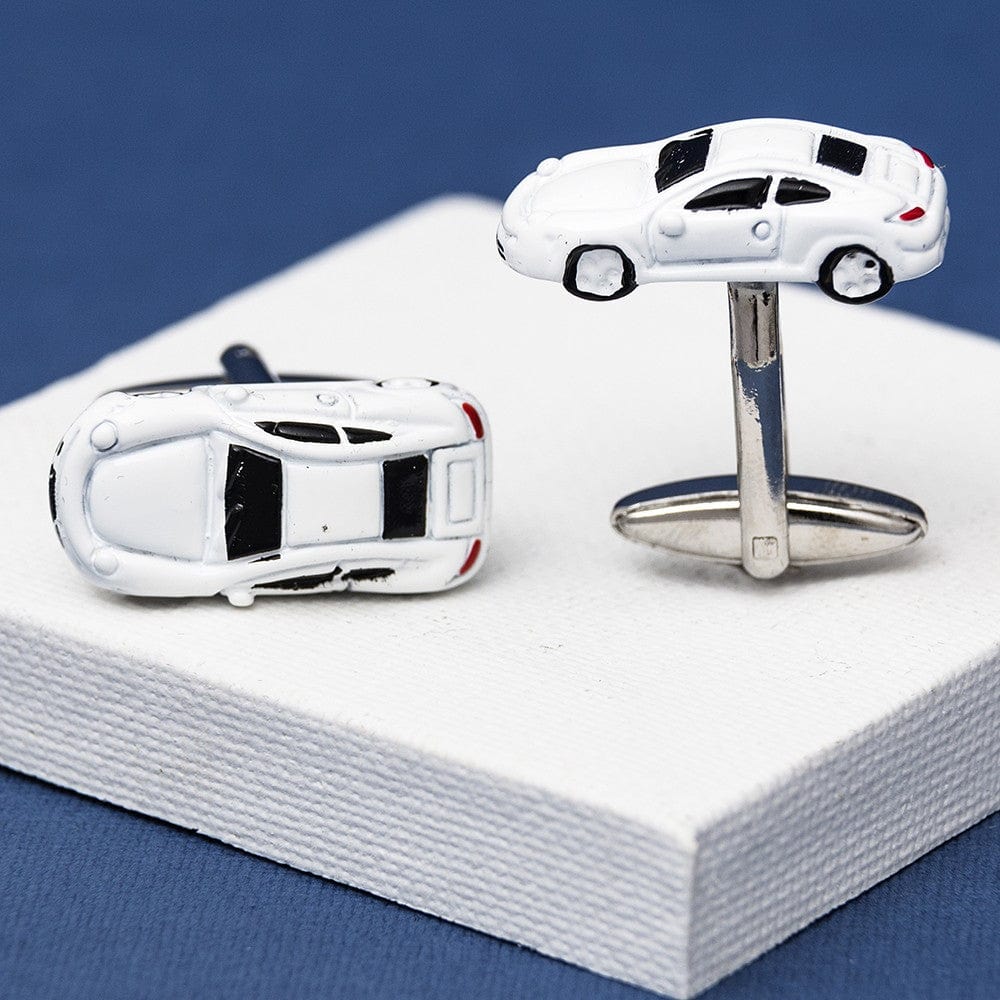 White sports car Cufflinks | Motoring Cufflinks | Porsche Cufflinks