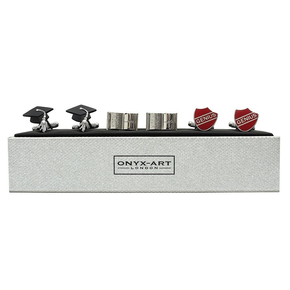 Graduation Cufflinks Gift Set | Graduate Cufflinks | Mortar Board Cufflinks