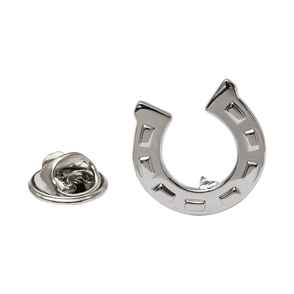 Lucky Horse Shoe Lapel Pin | Horseshoe Lapel Badge | Horse Silver Badge